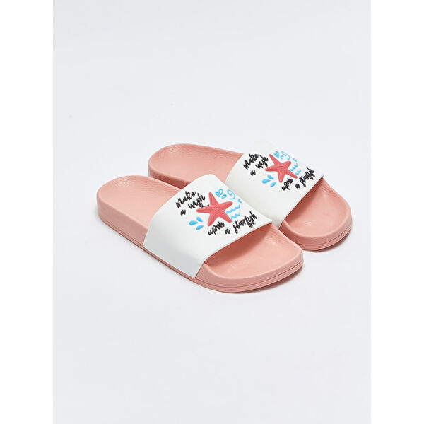 Tek Bantlı Baskılı Kadın Plaj Terliği