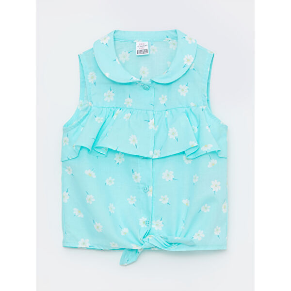 Bebe Yaka Baskılı Pamuklu Kız Bebek Gömlek