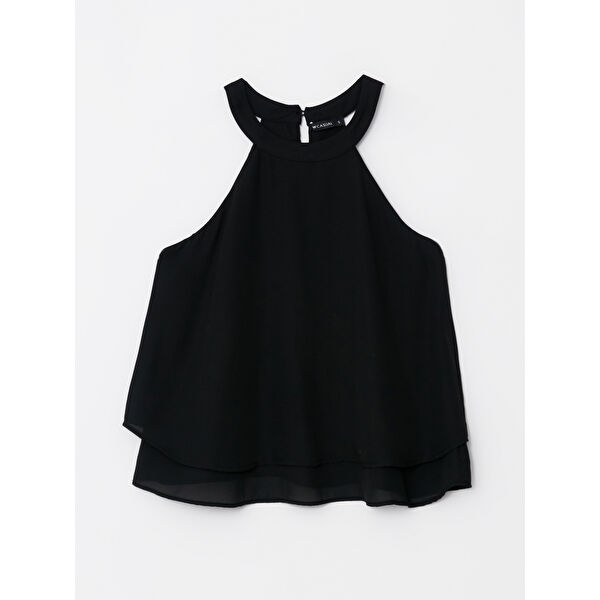 LCW CASUAL Halter Yaka Düz Kolsuz Kadın Bluz