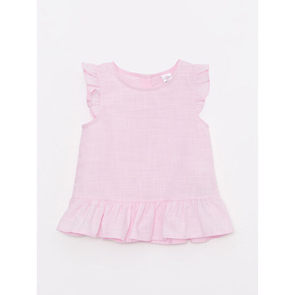 Kare Yaka Basic Pamuklu Kız Bebek Bluz