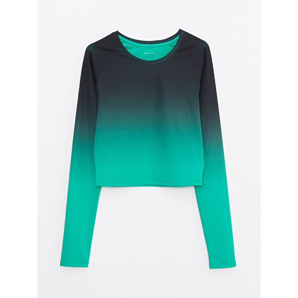 Bisiklet Yaka Renk Bloklu Uzun Kollu Kadın Outdoor Tişört