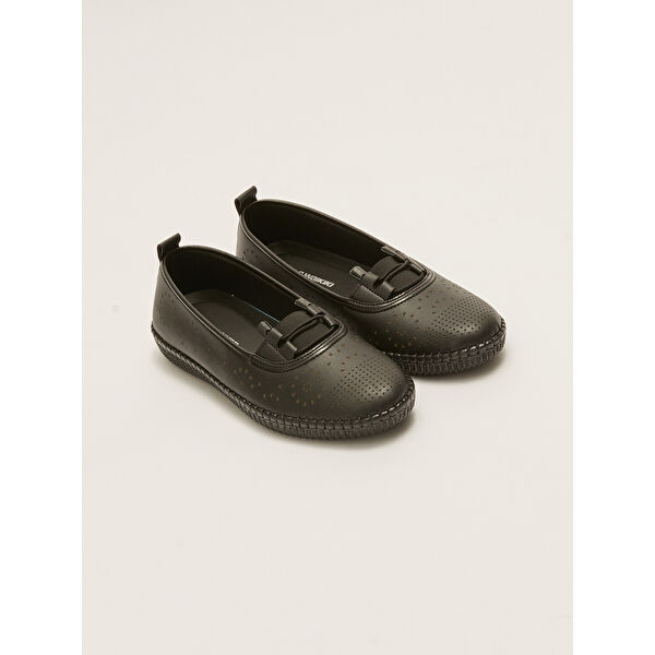 Deri Görünümlü Kadın Klasik Ayakkabı