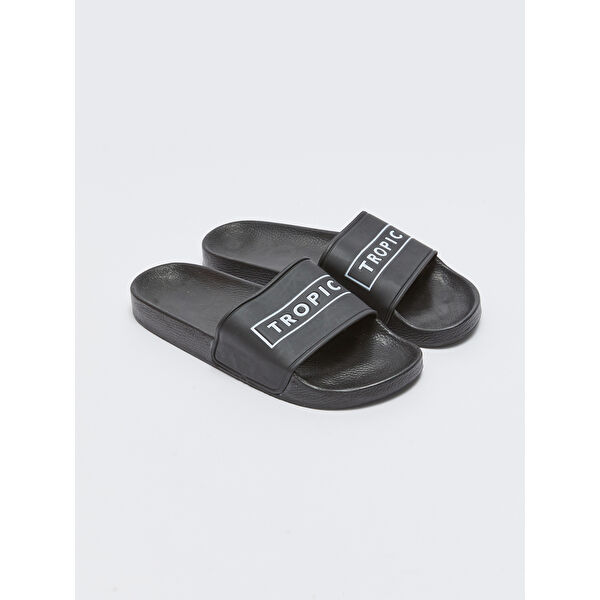 Baskılı Tek Bantlı Erkek Terlik