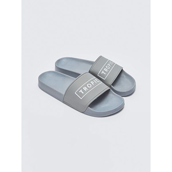 Baskılı Tek Bantlı Erkek Terlik