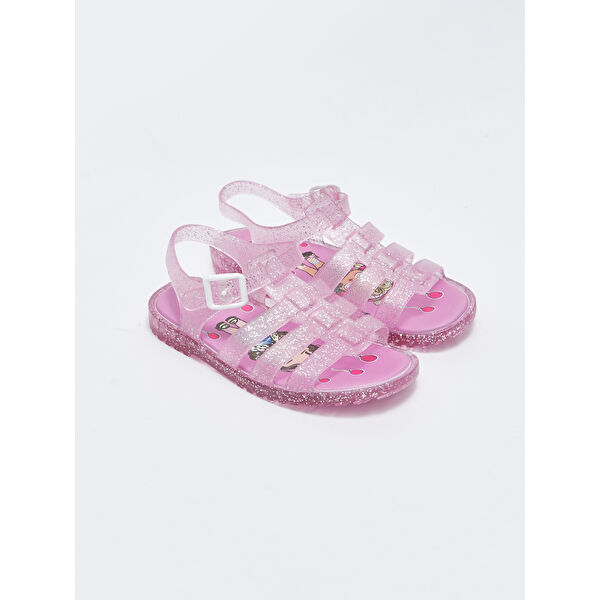 Şeffaf Bantlı Toka Detaylı Kız Çocuk Sandalet