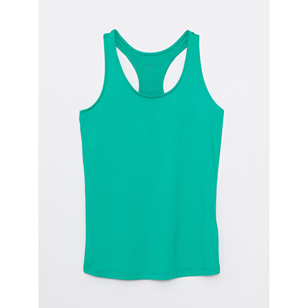 U Yaka Baskılı Kadın Outdoor Atlet