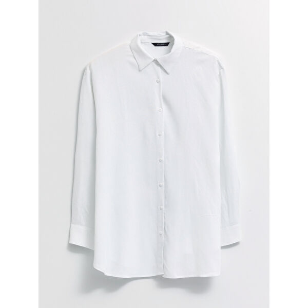 Büyük Beden Gömlek Yaka Düz Uzun Kollu Kadın Tunik Büyük Beden Gömlek Yaka Düz Uzun Kollu Kadın Tunik