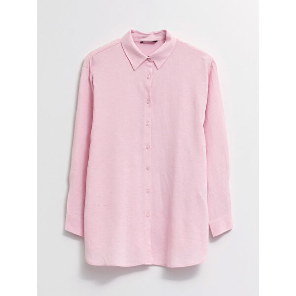 Büyük Beden Gömlek Yaka Düz Uzun Kollu Kadın Tunik Büyük Beden Gömlek Yaka Düz Uzun Kollu Kadın Tunik