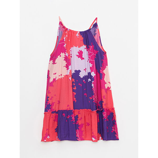 LCW CASUAL Kare Yaka Desenli Askılı Poplin Kadın Elbise