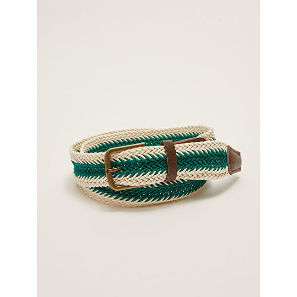 Renk Bloklu Örgülü Erkek Kot Kemeri Renk Bloklu Örgülü Erkek Kot Kemeri