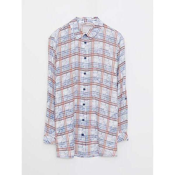 LCW GRACE Gömlek Yaka Ekose Uzun Kollu Poplin Kadın Tunik LCW GRACE Gömlek Yaka Ekose Uzun Kollu Poplin Kadın Tunik