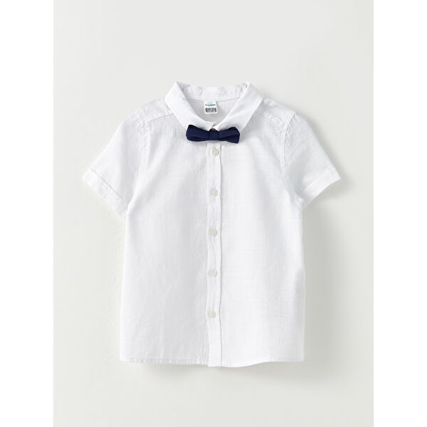 Kısa Kollu Basic Erkek Bebek Gömlek ve Papyon 2'li