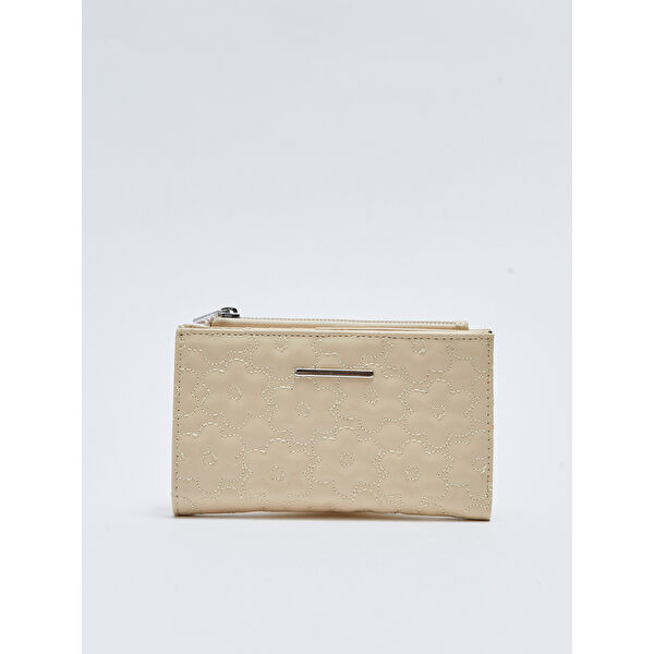 Deri Görünümlü Kabartma Desenli Kadın Cüzdan