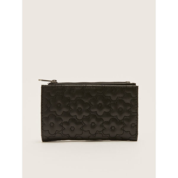 Deri Görünümlü Kabartma Desenli Kadın Cüzdan