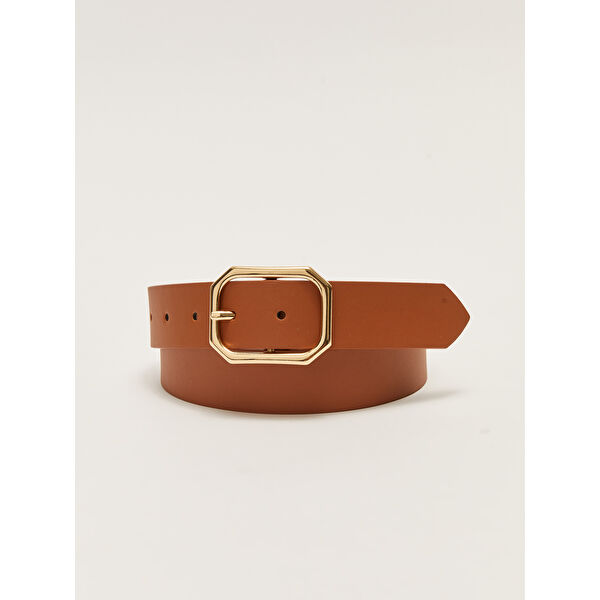 Deri Görünümlü Kadın Kot Kemeri