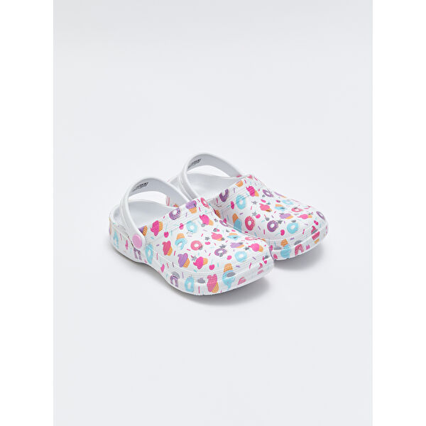 Baskılı Önü Kapalı Kız Çocuk Plaj Sandaleti