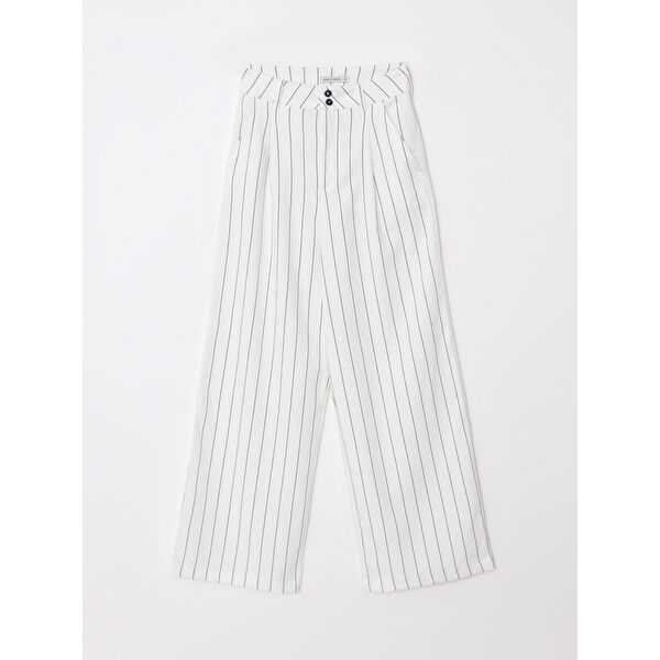 LCW CASUAL Rahat Kalıp Çizgili Poplin Kadın Pantolon
