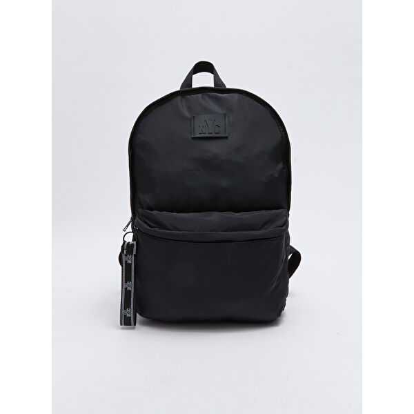 Etiket Baskılı Laptop Bölmeli Kadın Sırt Çantası