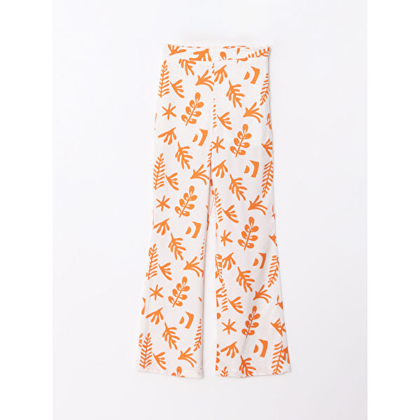 LCW CASUAL Beli Lastikli Desenli Kadın Pantolon
