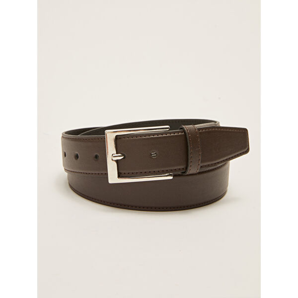 Deri Görünümlü Erkek Chino Kemeri