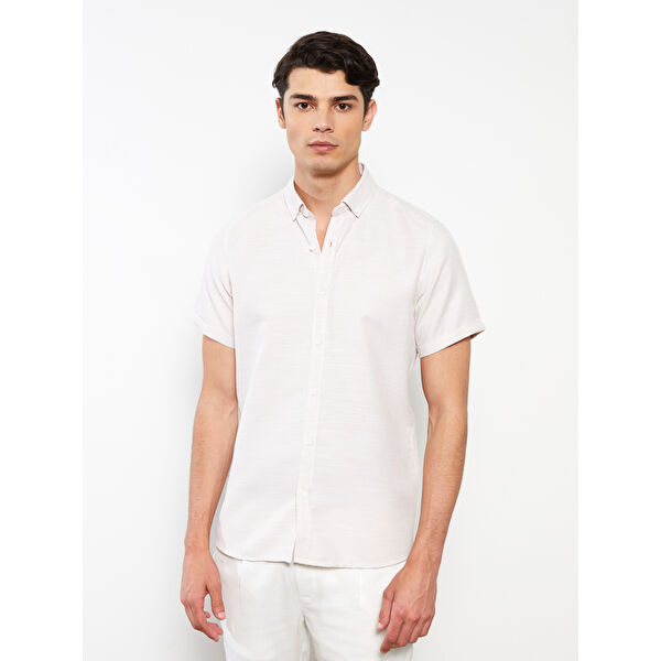 LCW VISION Slim Fit Kısa Kollu Armürlü Erkek Gömlek LCW VISION Slim Fit Kısa Kollu Armürlü Erkek Gömlek