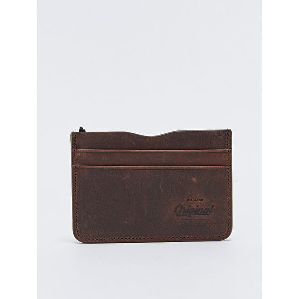 Hakiki Deri Baskılı Erkek Kartlık