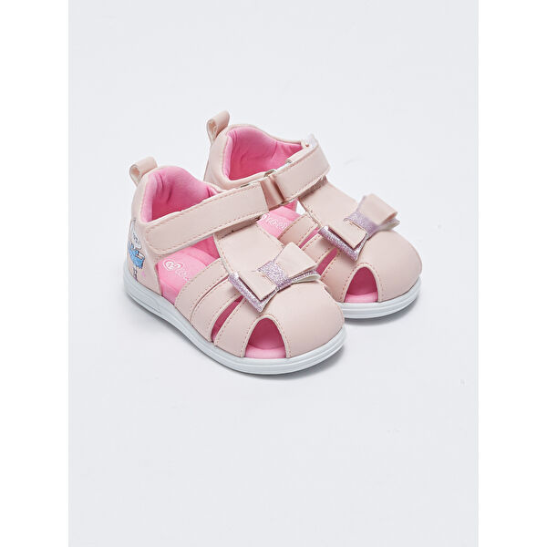 Fiyonk Detaylı Cırt Cırtlı Kız Bebek İlk Adım Ayakkabısı