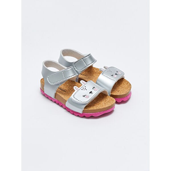 Baskılı Cırt Cırtlı Kız Bebek Sandalet