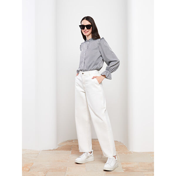 MODEST Standart Fit Düz Cep Detaylı Rodeo Kadın Jean Pantolon