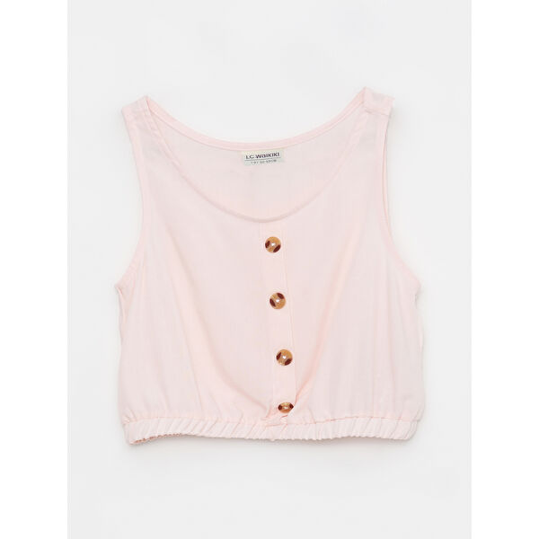 Bisiklet Yaka Basic Viskon Kız Çocuk Bluz