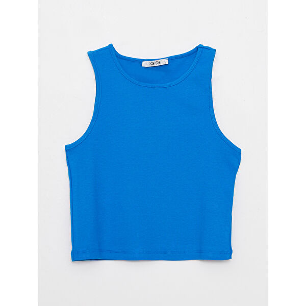 XSIDE Bisiklet Yaka Düz Crop Pamuklu Kadın Atlet