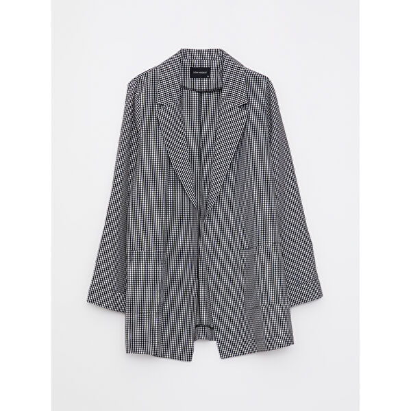 MODEST Ekose Uzun Kollu Gofre Kadın Ceket