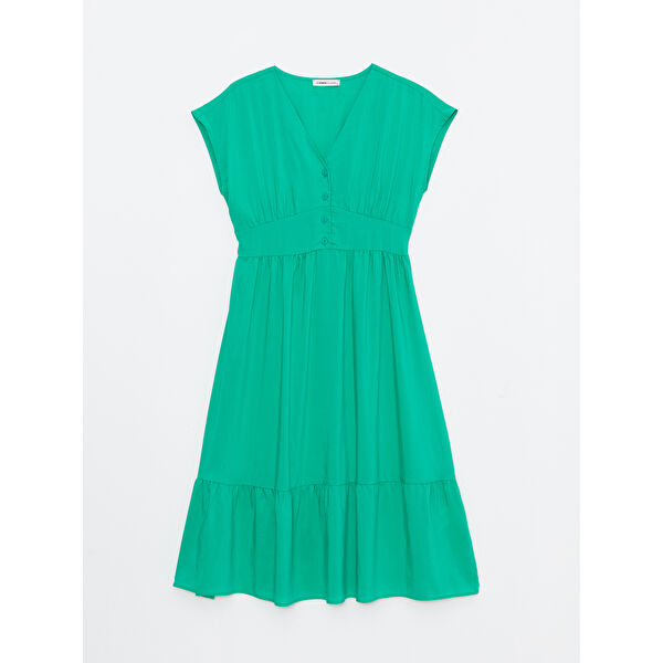 LCW CLASSIC V Yaka Düz Kolsuz Kadın Elbise