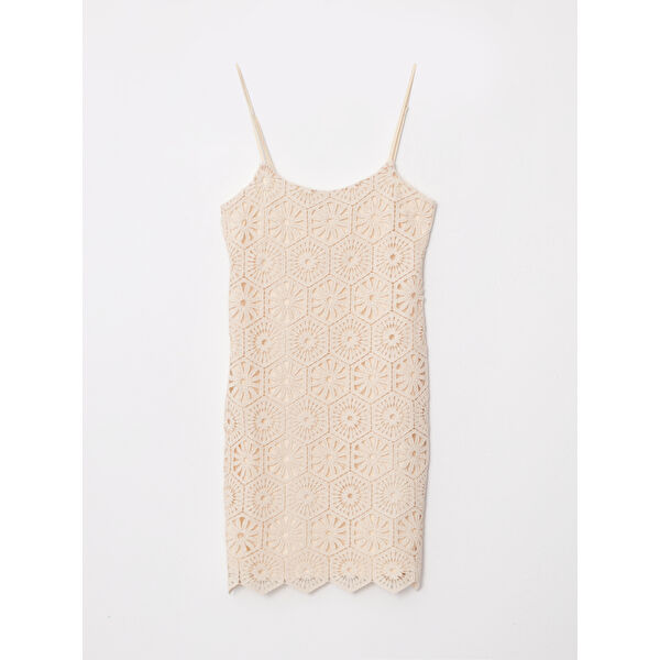 LCW CASUAL U Yaka Dantelli Askılı Kadın Elbise