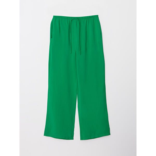 MODEST Beli Lastikli Standart Fit Düz Kadın Pantolon