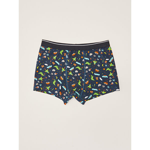 Beli Lastikli Baskılı Pamuklu Erkek Çocuk Boxer