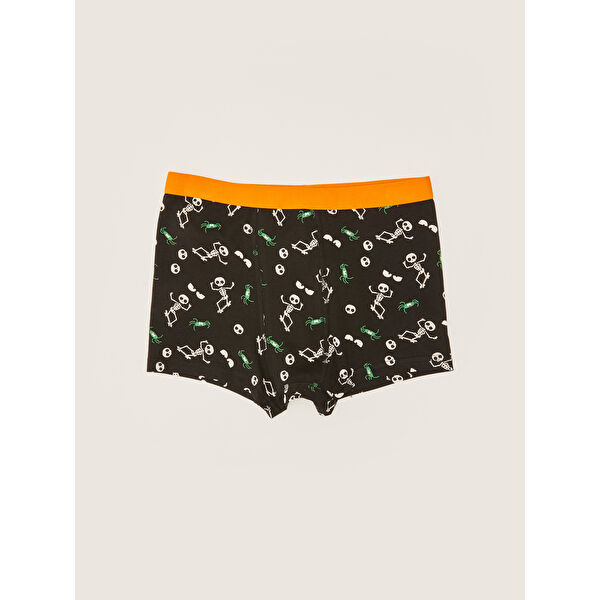 Beli Lastikli Baskılı Pamuklu Erkek Çocuk Boxer