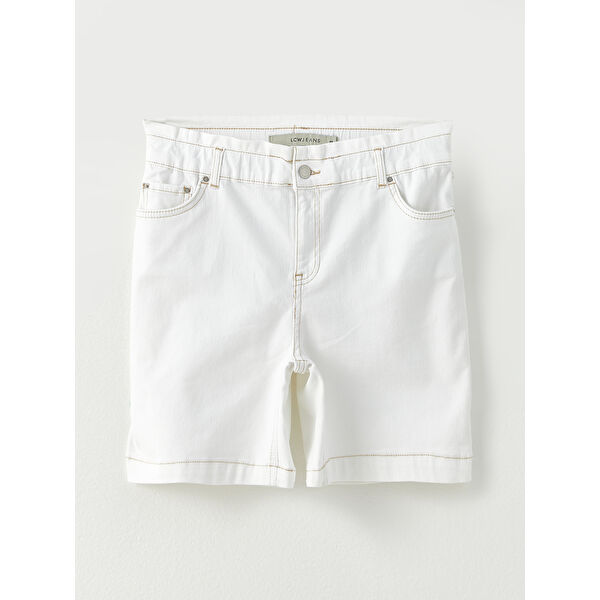 Skinny Fit Düz Cep Detaylı Kadın Jean Şort Skinny Fit Düz Cep Detaylı Kadın Jean Şort