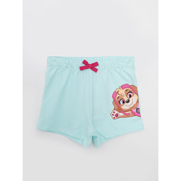 Beli Lastikli Paw Petrol Baskılı Pamuklu Kız Bebek Şort