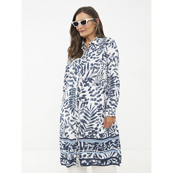 LCW GRACE Gömlek Yaka Desenli Uzun Kollu Viskon Kadın Tunik LCW GRACE Gömlek Yaka Desenli Uzun Kollu Viskon Kadın Tunik