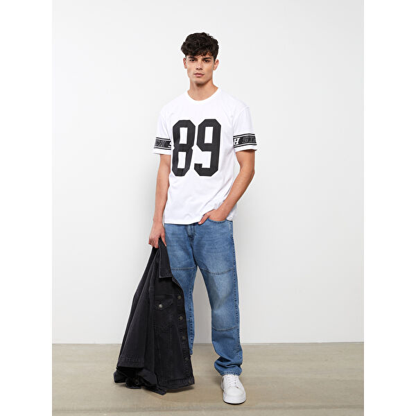 LCW CASUAL Bisiklet Yaka Kısa Kollu Baskılı Penye Erkek Tişört