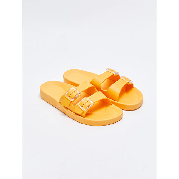 Çift Bantlı Tokalı Kadın Terlik