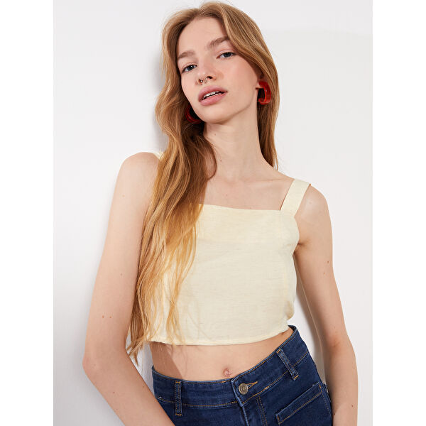 LCW CASUAL Kare Yaka Düz Askılı Kadın Bluz