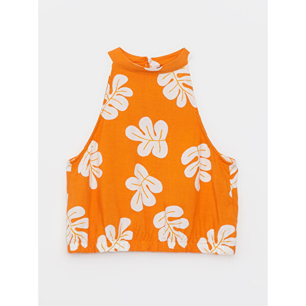 LCW CASUAL Halter Yaka Desenli Kolsuz Kadın Bluz