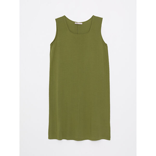 LCW GRACE Bisiklet Yaka Düz Kolsuz A Kesim Krinkle Kadın Elbise