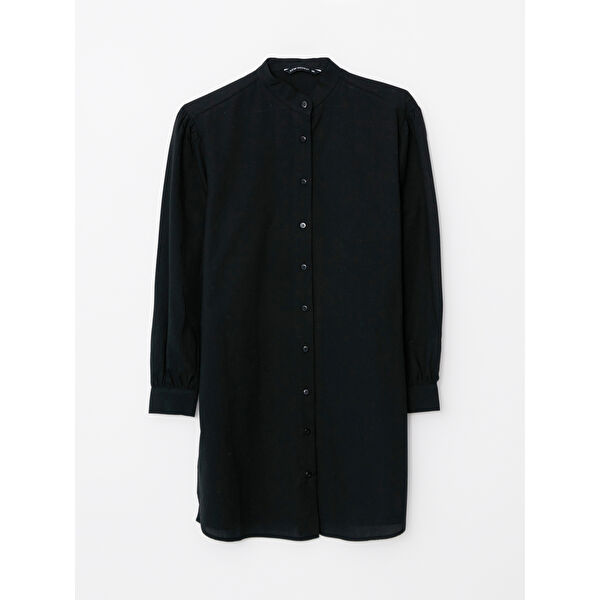 MODEST Hakim Yaka Düz Uzun Kollu Poplin Kadın Tunik