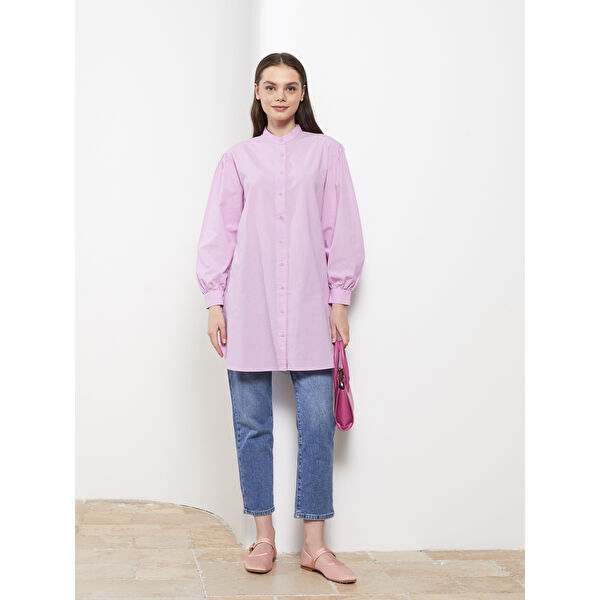 MODEST Hakim Yaka Düz Uzun Kollu Poplin Kadın Tunik