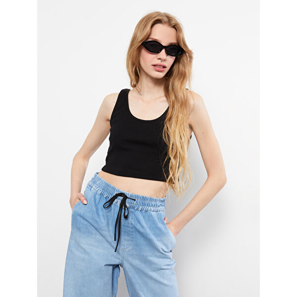 LCW CASUAL U Yaka Düz Crop Pamuklu Kadın Atlet LCW CASUAL U Yaka Düz Crop Pamuklu Kadın Atlet
