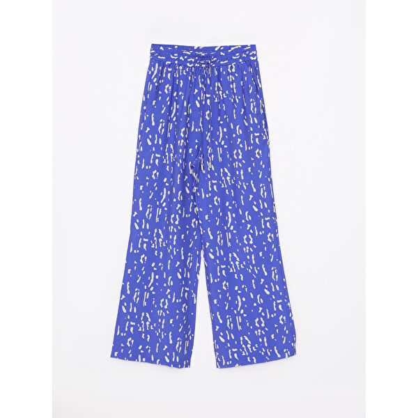 MODEST Beli Lastikli Standart Fit Desenli Kadın Pantolon