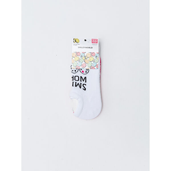 Smiley Desenli Kız Çocuk Patik Çorap 3'lü Smiley Desenli Kız Çocuk Patik Çorap 3'lü